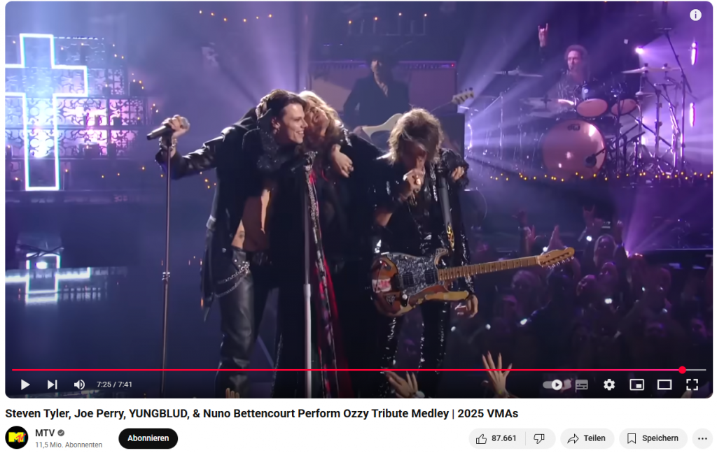 MOST WATCHED VMAS PERFORMANCE: YUNGBLUD, Steven Tyler, Joe Perry & Nuno Bettencourt performen ...